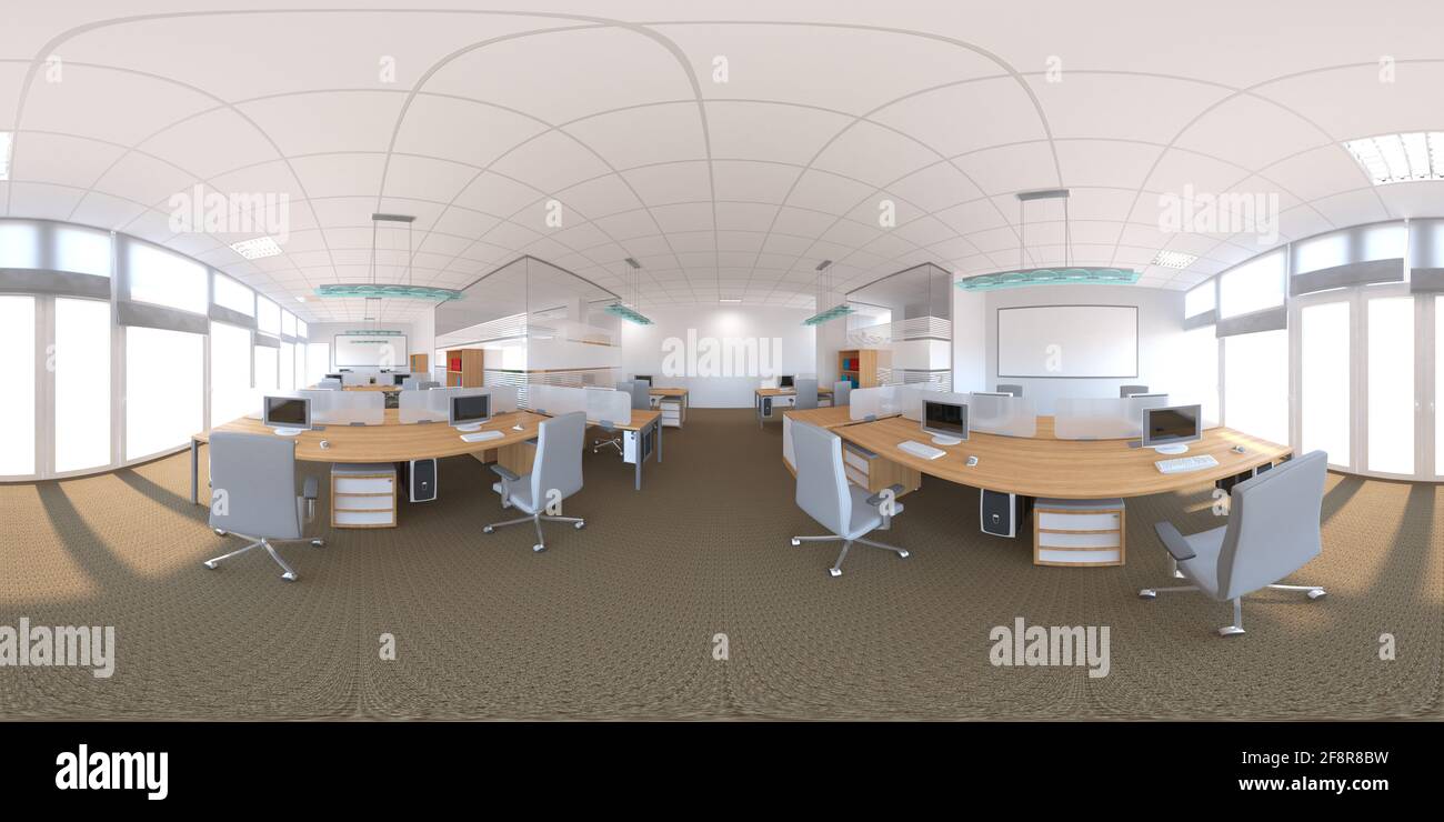 interior visualization, spherical panorama, 3D illustration Stock Photo ...