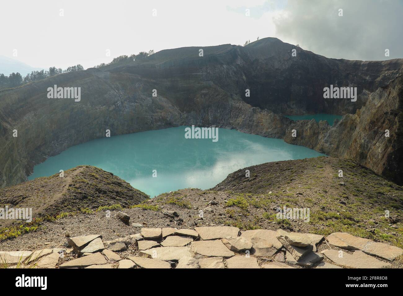 Colourful crater lakes of Kelimutu volcano, Flores Island, Indonesia ...