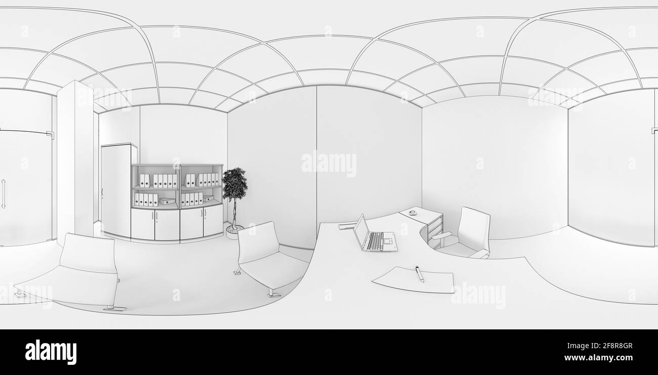 interior visualization, spherical panorama, 3D illustration Stock Photo ...
