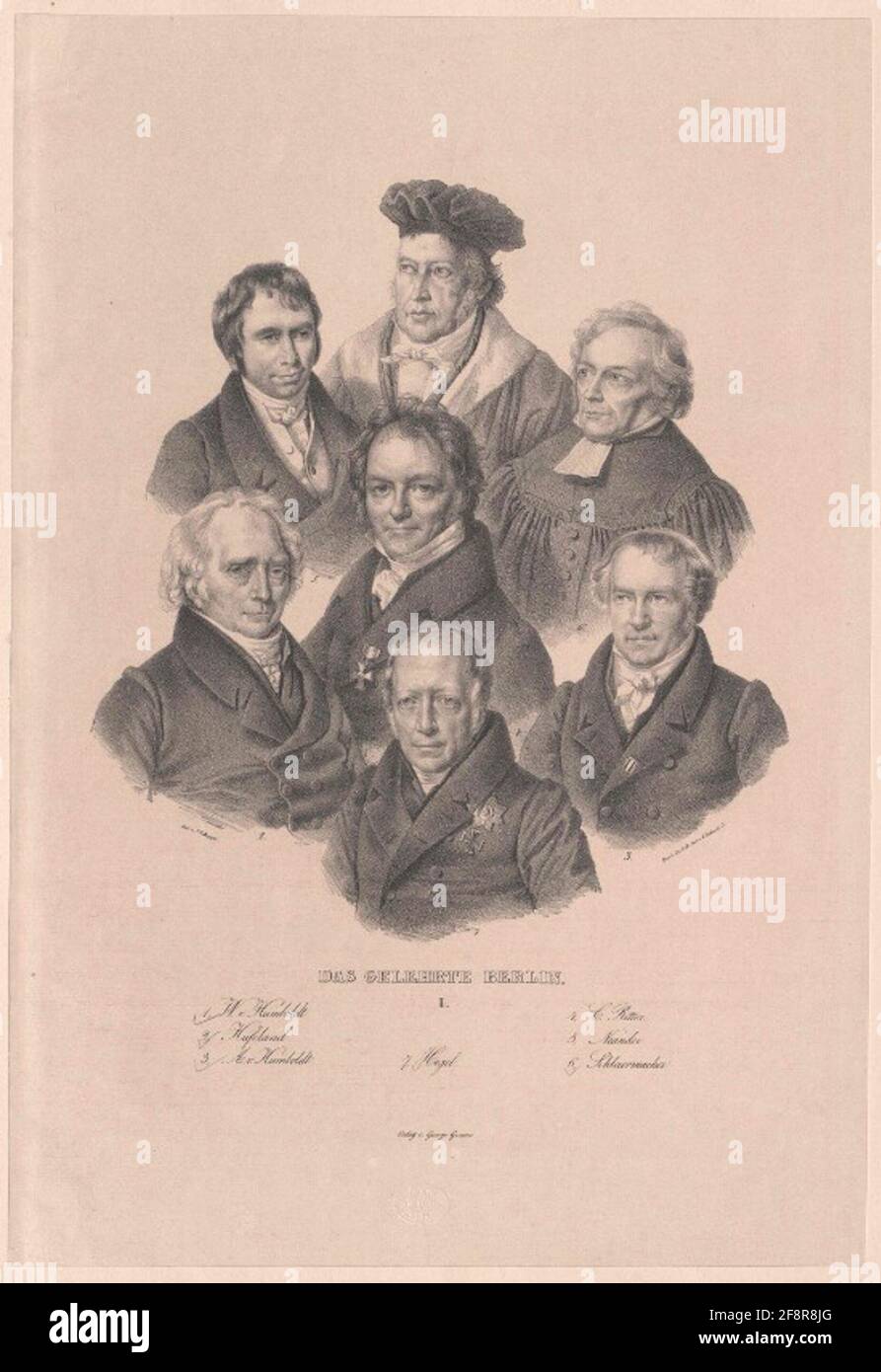 Group picture Seven scholars from Berlin, blackboard I lithograph ...