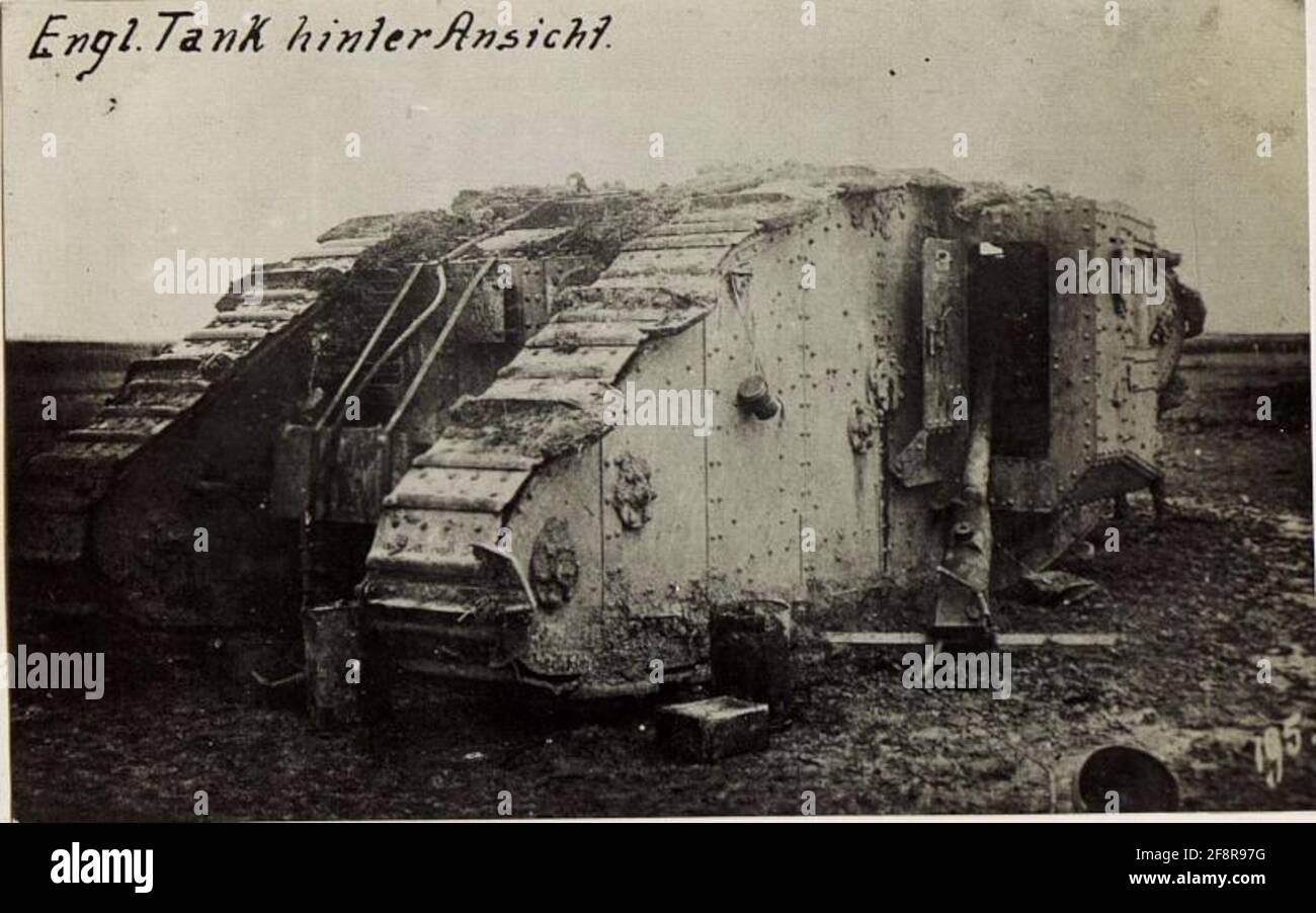 English tank, rear view Stock Photo - Alamy