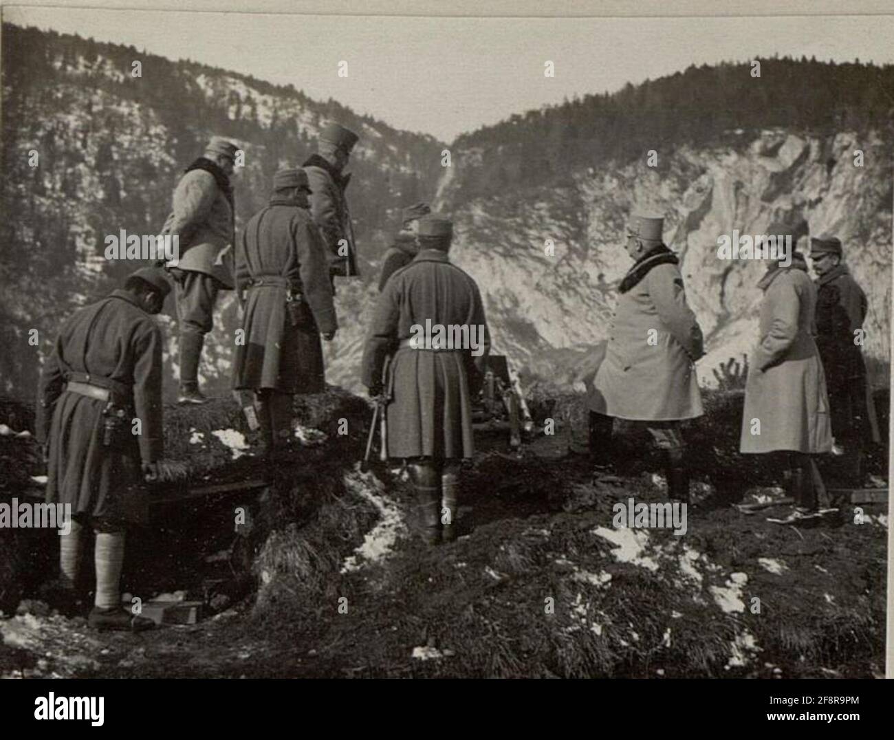 Testing an infantry gun at the shooting range Villach. General of the ...