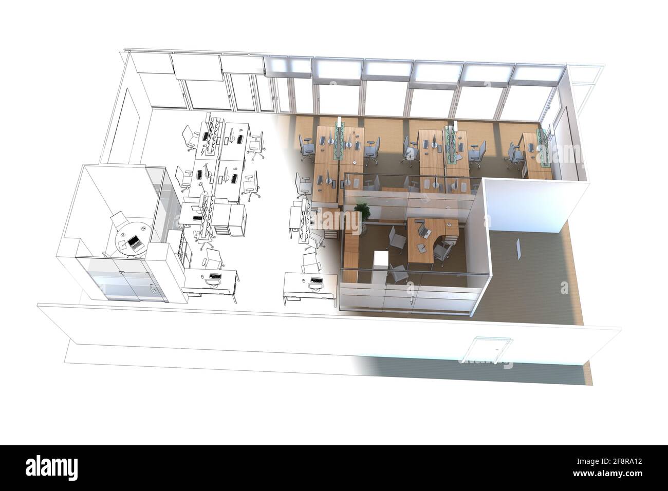 office, interior visualization, 3D illustration Stock Photo - Alamy