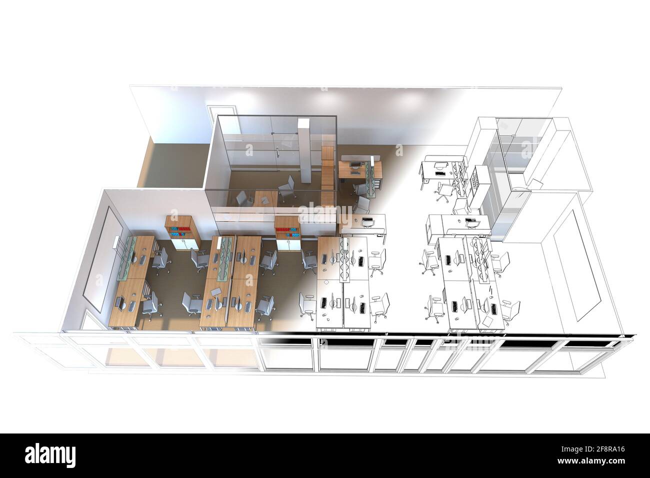 office, interior visualization, 3D illustration Stock Photo - Alamy