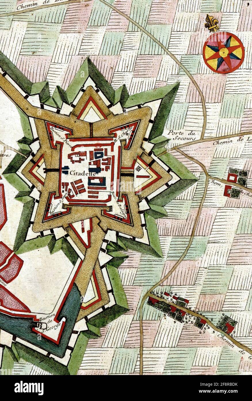 Vertical illustration of an ancient colorful star-shaped map Stock ...