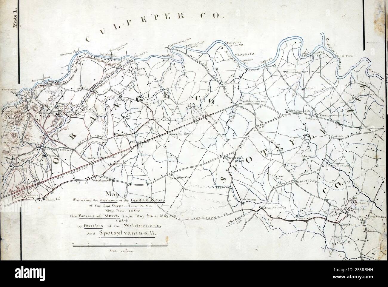Horizontal illustration of an ancient vintage map,18-19th century Stock ...