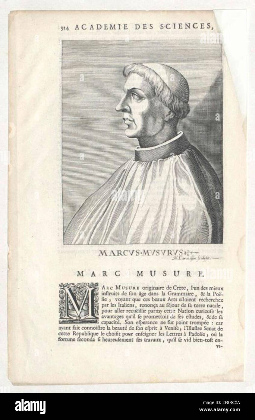 Musurus, Marcus Stecher: Larmessin, Nicolas de (3 Stock Photo - Alamy