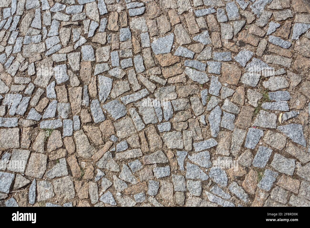 Standard view of granite sidewalk with irregular pairing ...