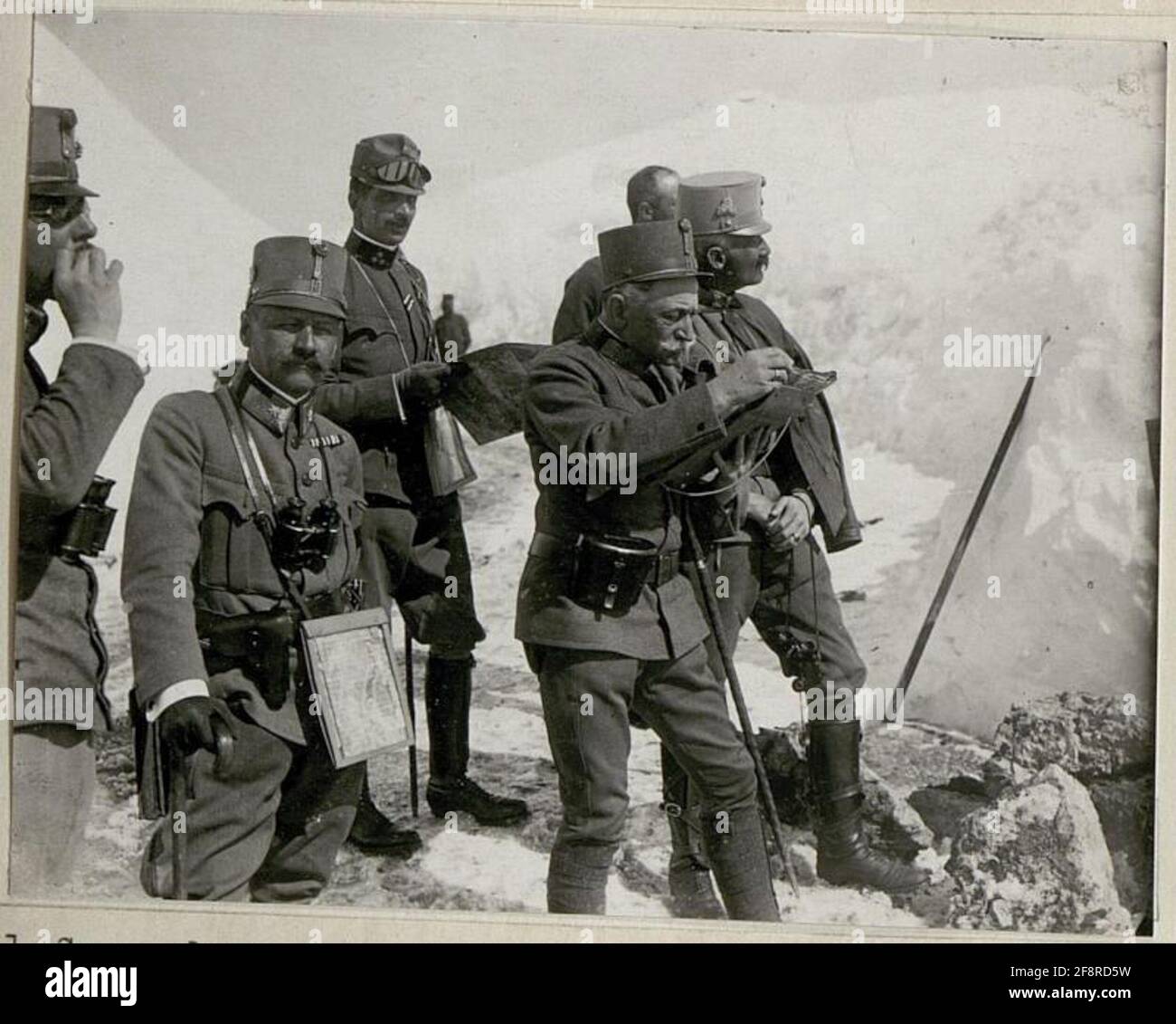 Excellence Conrad v. Hötzendorf with his staff when climbing at ...