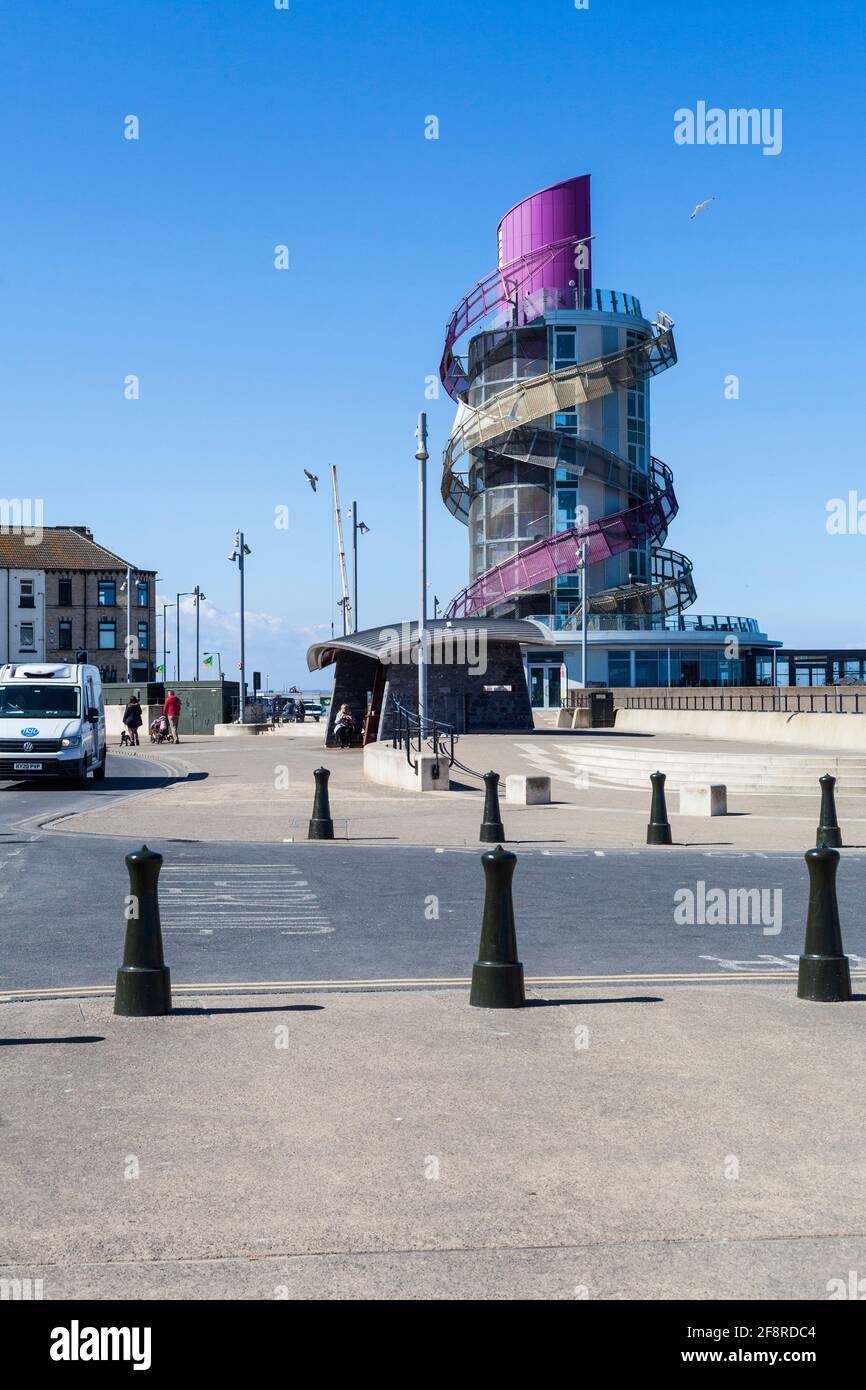 The vertical pier named the Redcar Beacon on Redcar seafront,England,UK ...