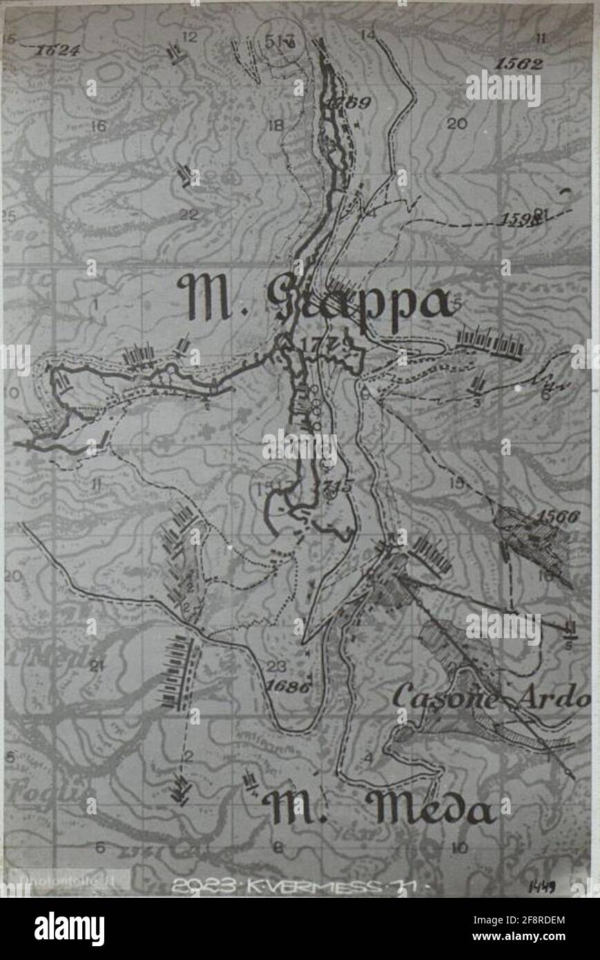 Reproduction of a map of the Grappa area Stock Photo - Alamy