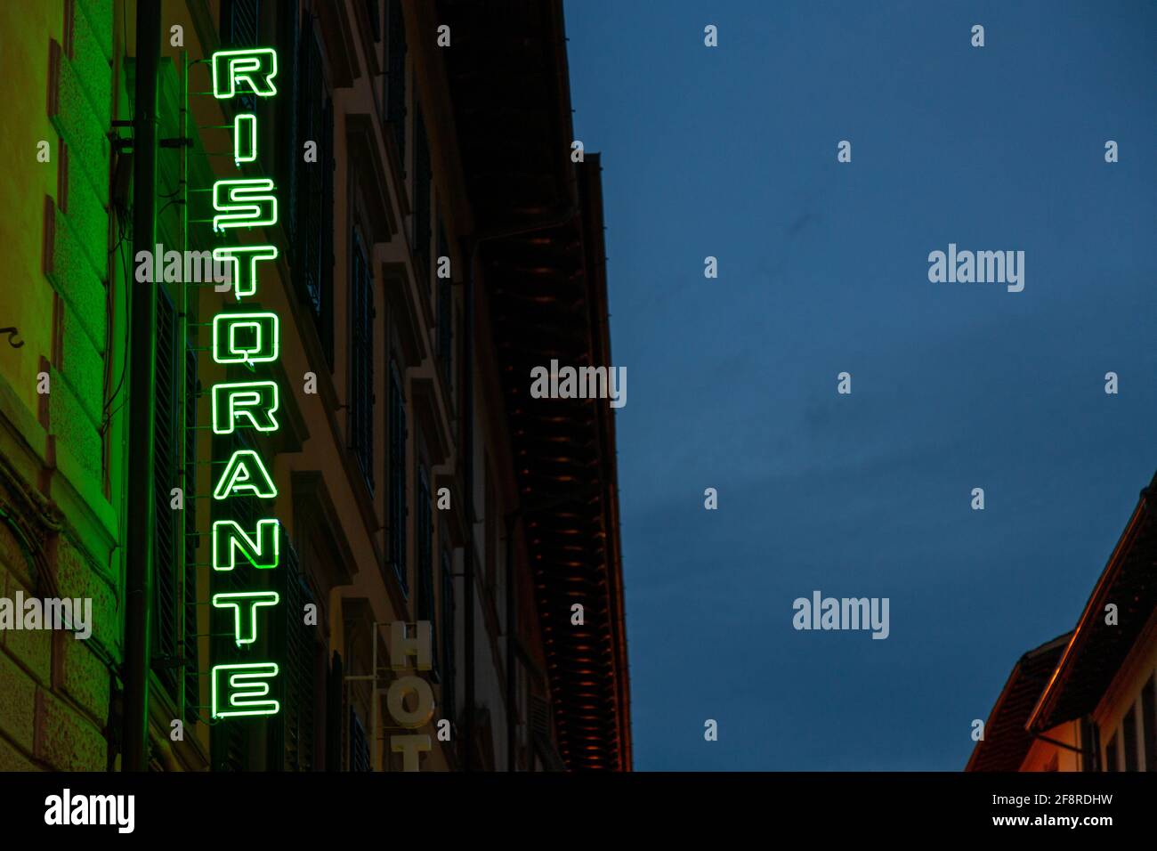 Green Neon Ristorante Sign in Florence, Italy Stock Photo - Alamy