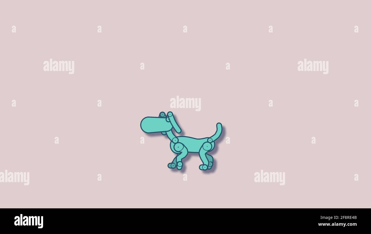 2d cartoon illustration of walking dog Stock Photo - Alamy