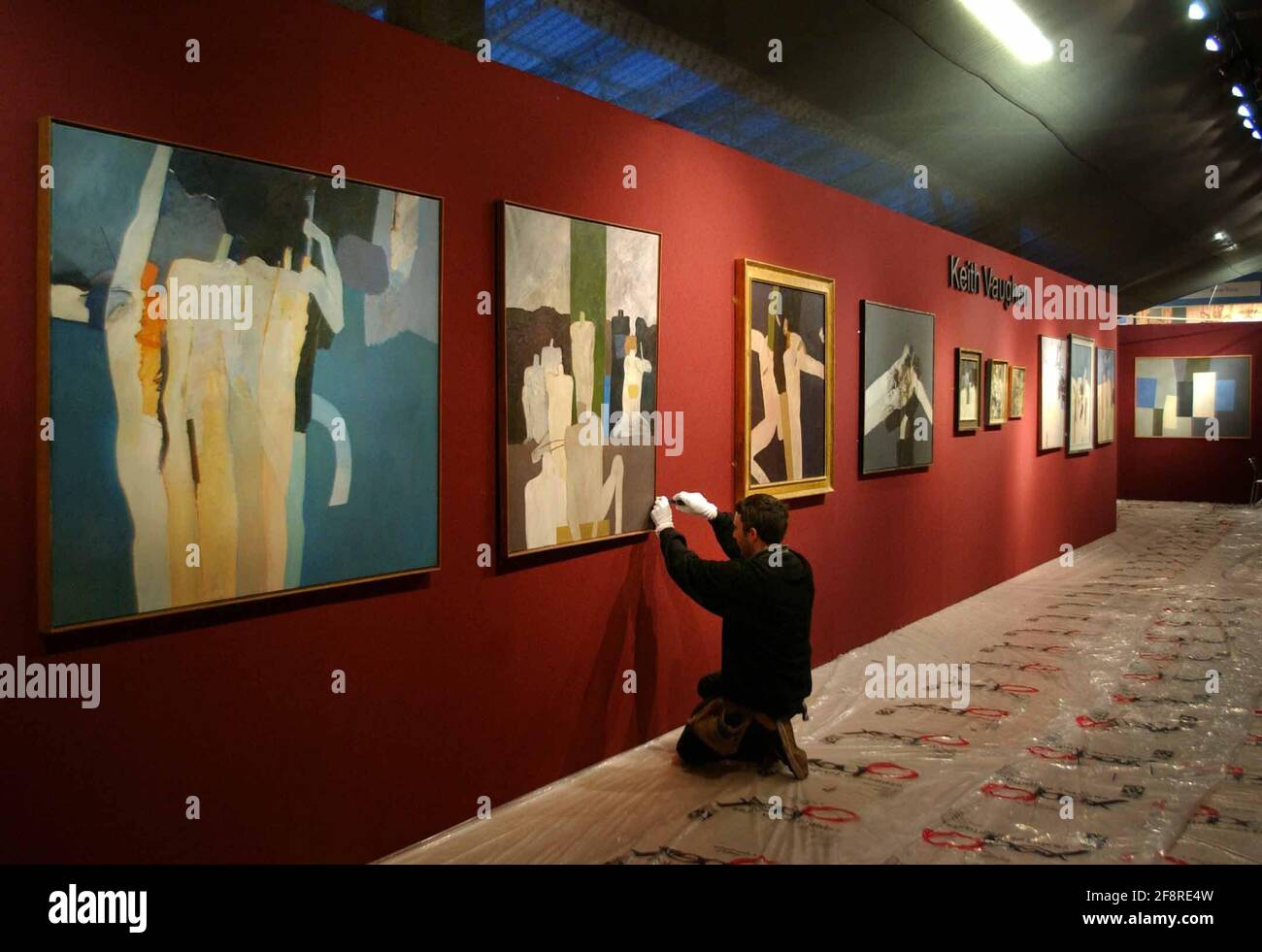 LAST MINUTE HANGING OF THE KEITH VAUGHAN EXHIBITION,AT THE FINE ART AND ...