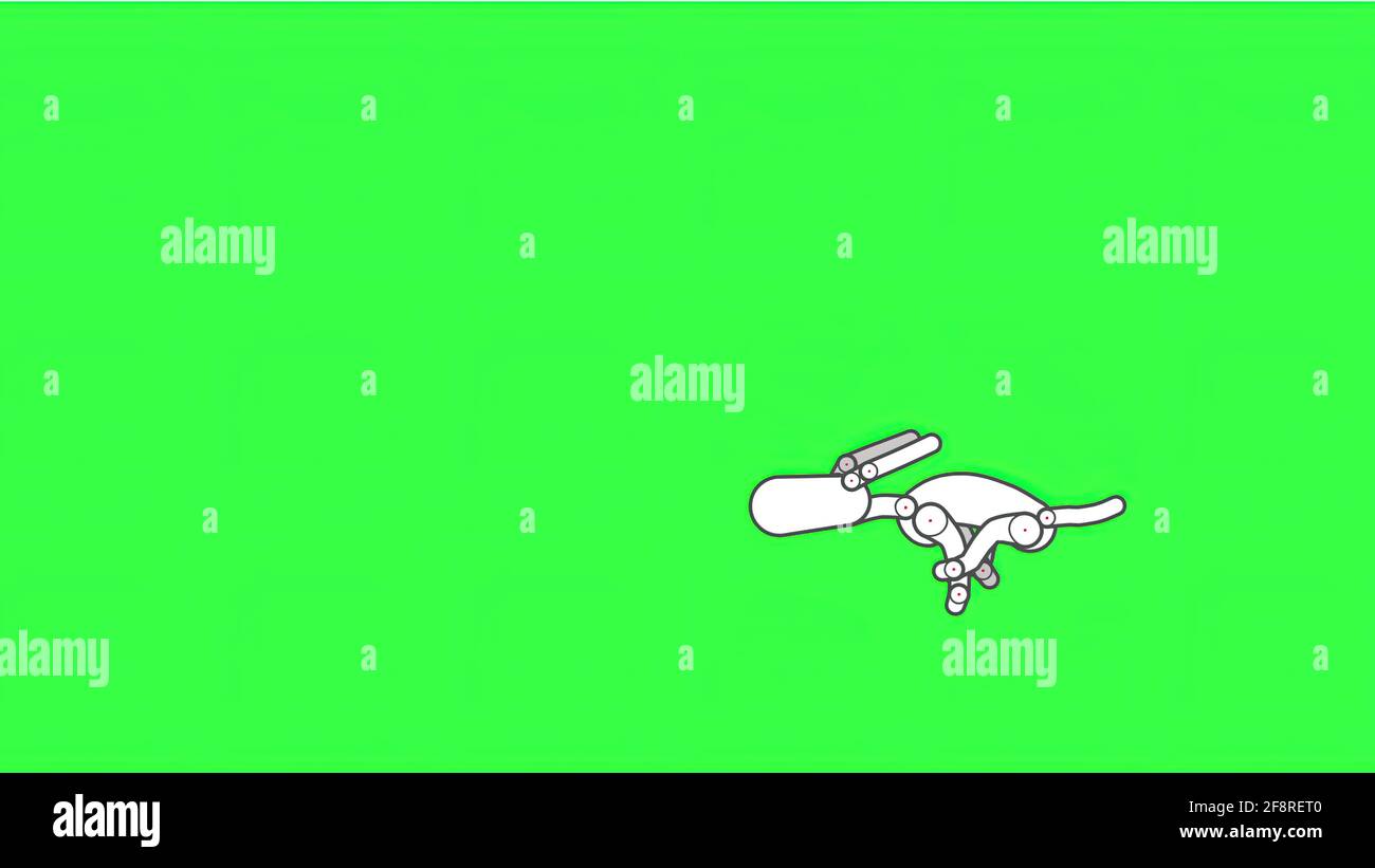 running dog - cartoon illistration isolated on green screen Stock Photo ...
