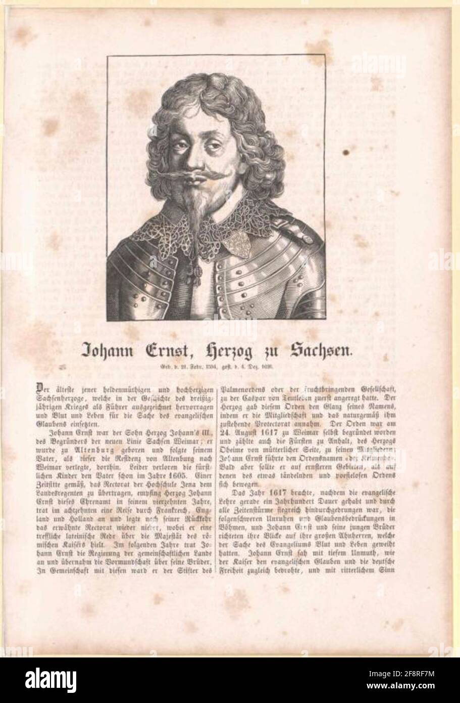 Johann Ernst I, Duke of Sachsen-Weimar Stock Photo - Alamy