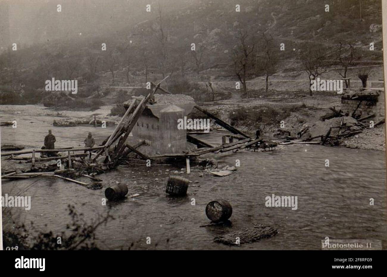 Grigno. Blasted Italian bridge Stock Photo - Alamy