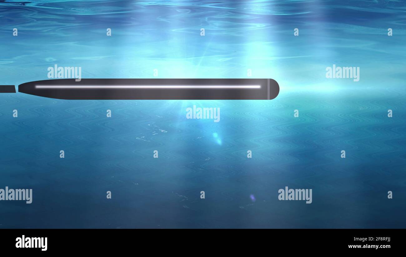 illustration of Torpedo - Side View. A torpedo launched from a ...