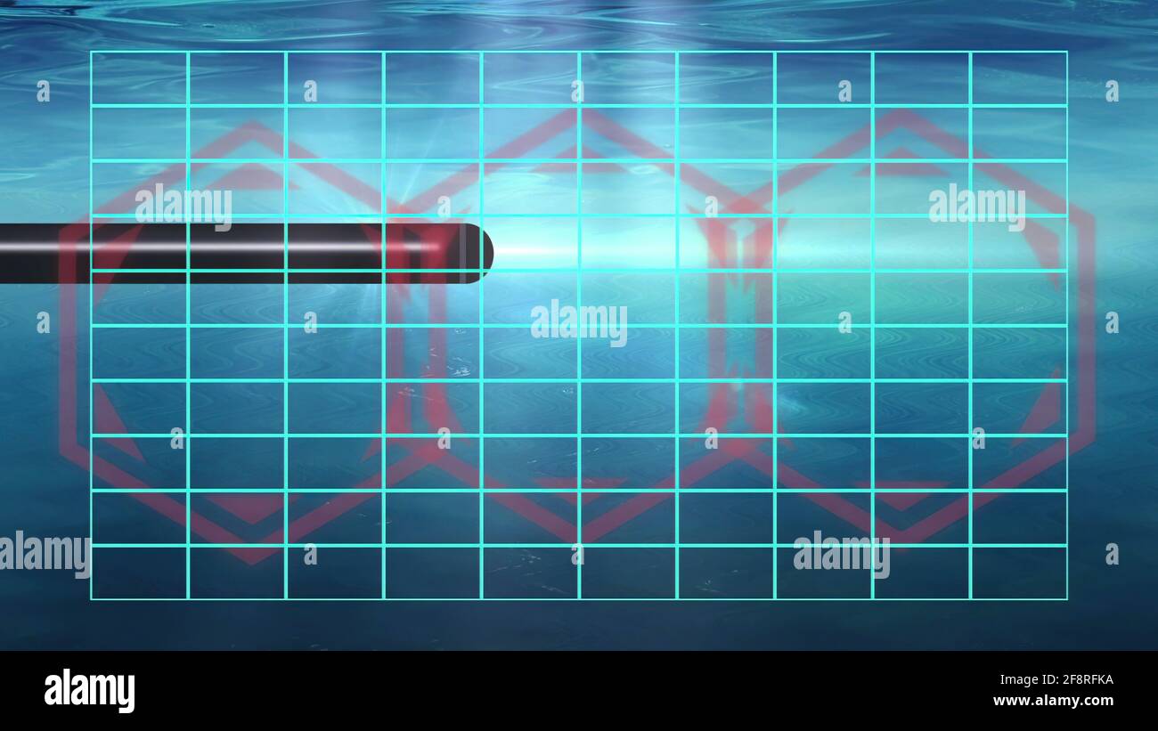 illustration of Torpedo with hud element - Side View. A torpedo ...