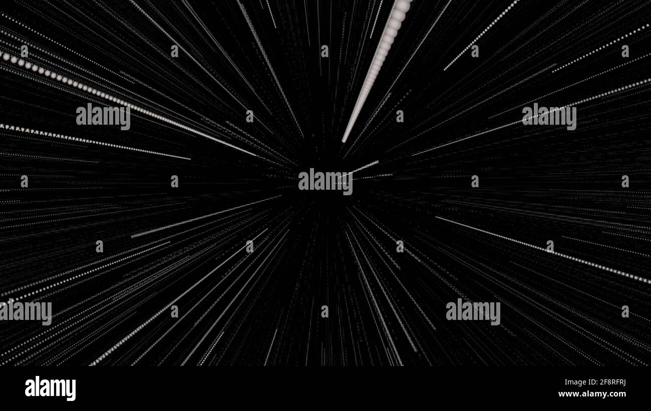 Abstract of warp or hyperspace motion . Exploding and expanding ...