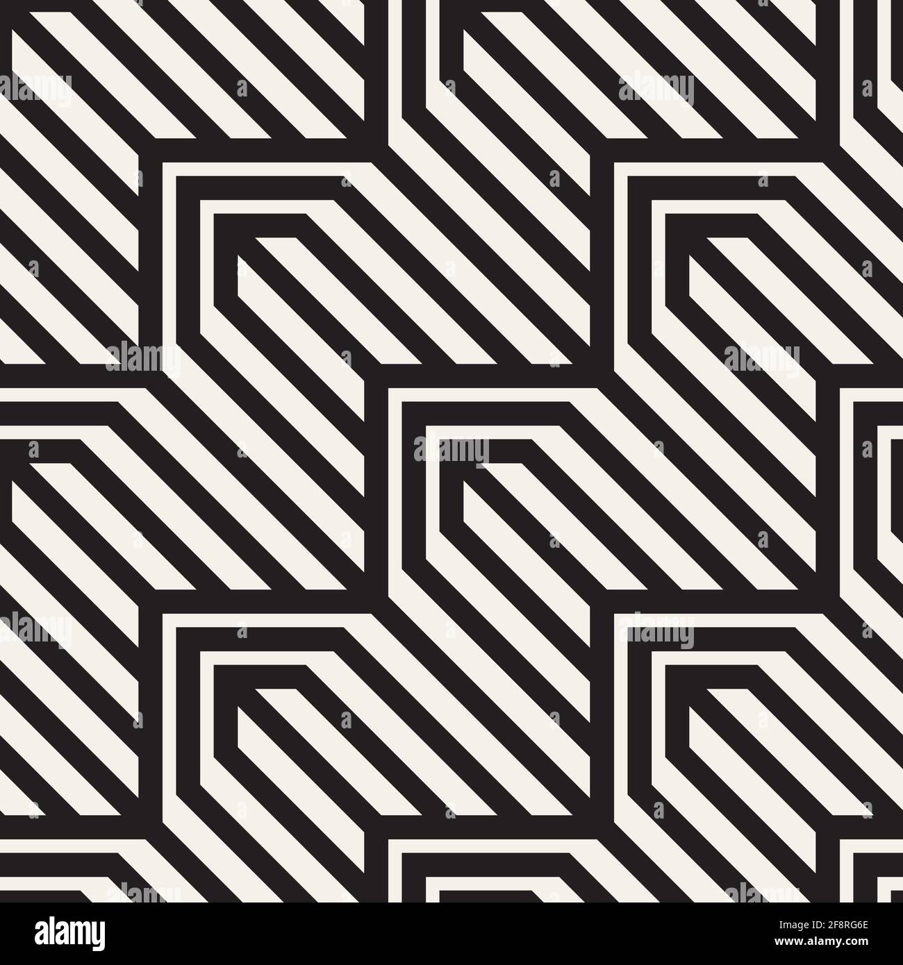 Vector seamless pattern. Repeating abstract background. Black and white geometric design. Modern ...
