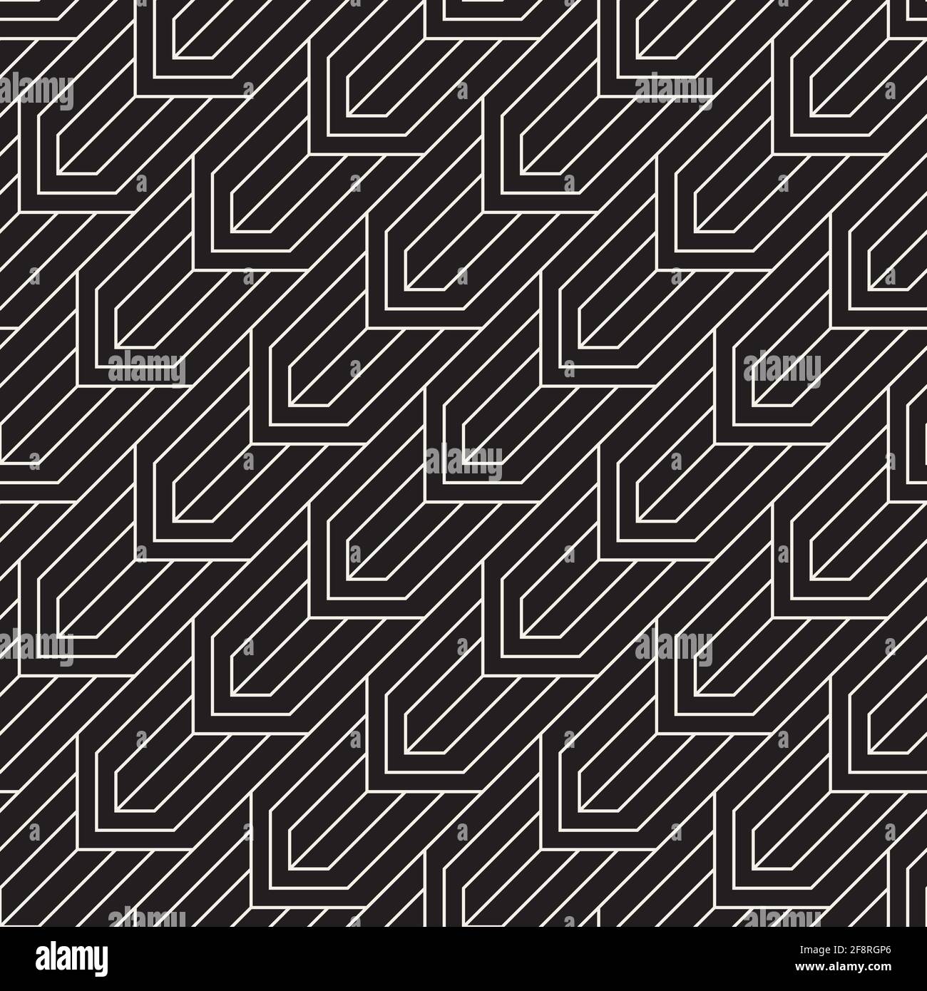 Vector seamless pattern. Repeating abstract background. Black and white geometric design. Modern ...