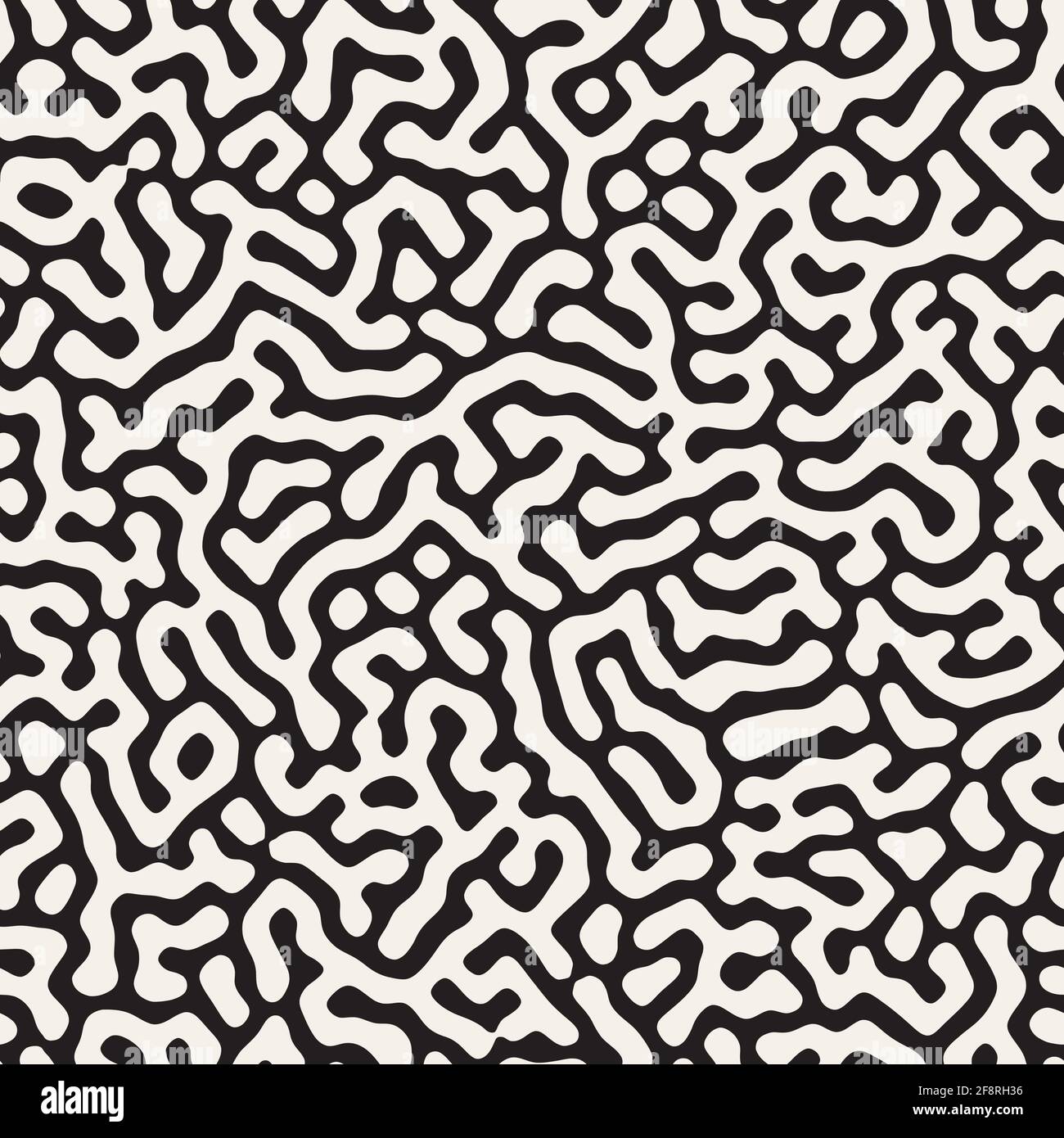 Vector seamless trendy pattern. Monochrome organic shapes texture ...