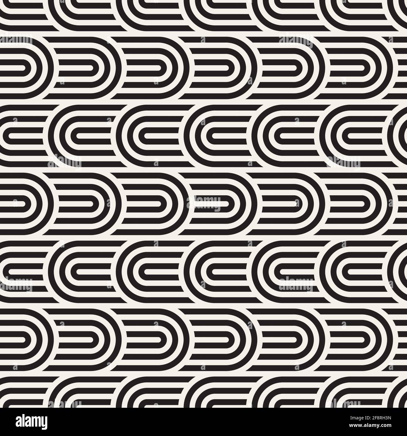 Vector seamless pattern. Repeating abstract background. Black and white geometric design. Modern ...