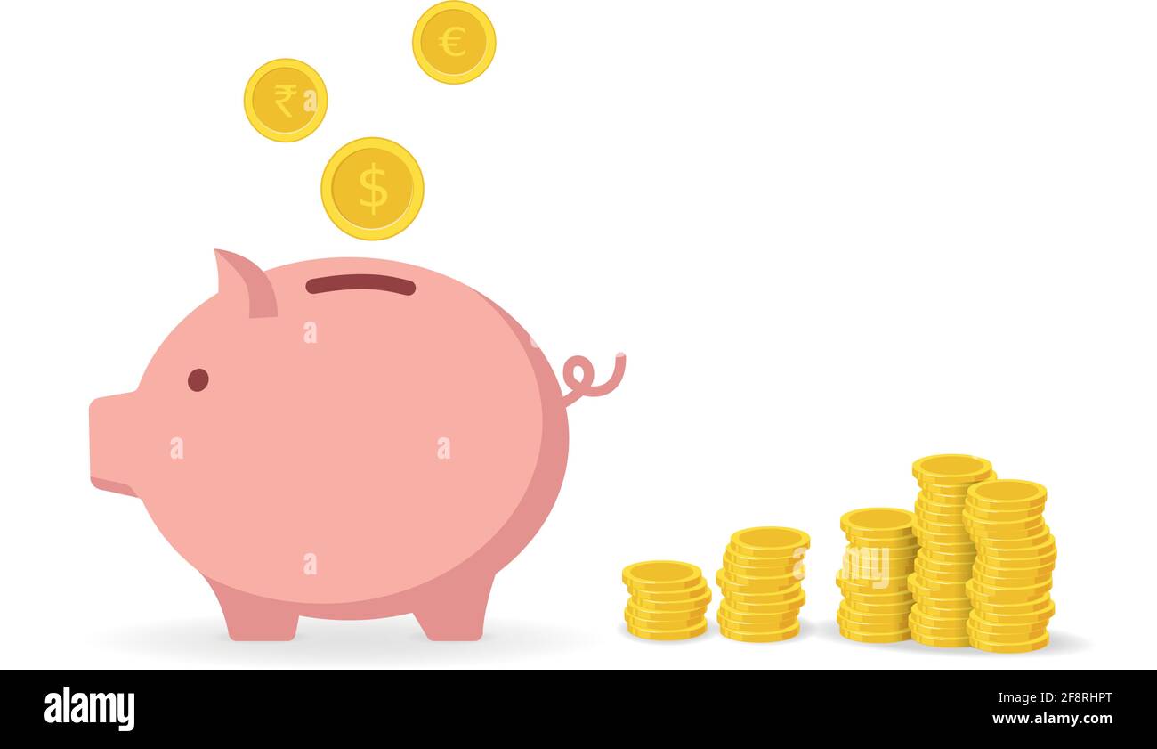 Invest piggy bank money Stock Vector Images - Alamy