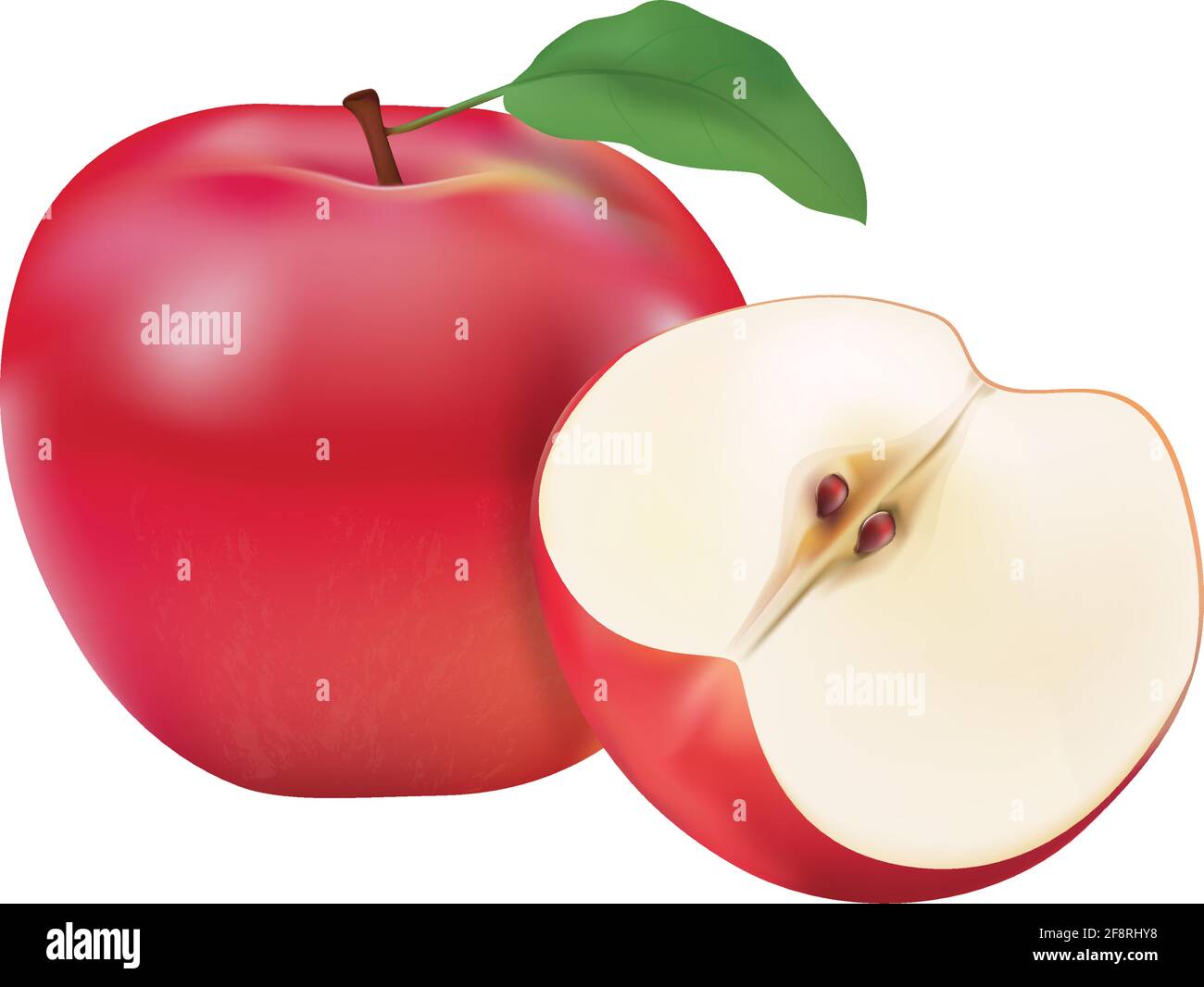 apple with slice vector Stock Vector Image & Art - Alamy