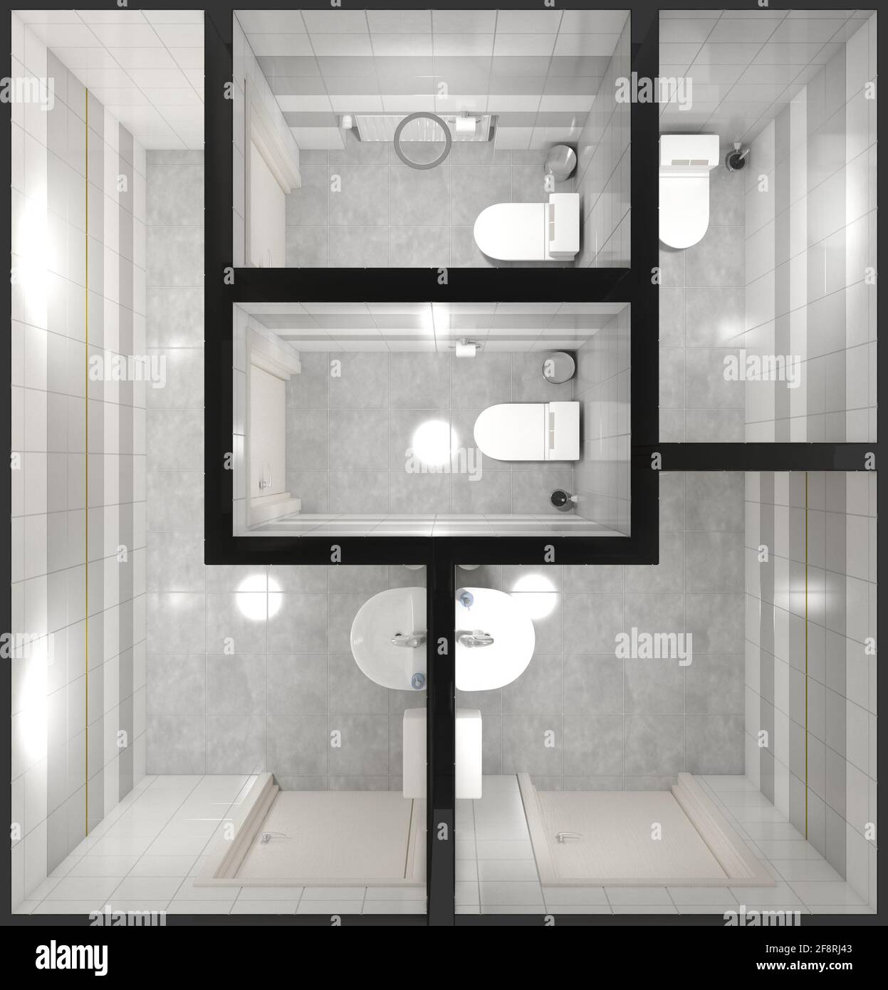 restroom, interior visualization, 3D illustration Stock Photo - Alamy