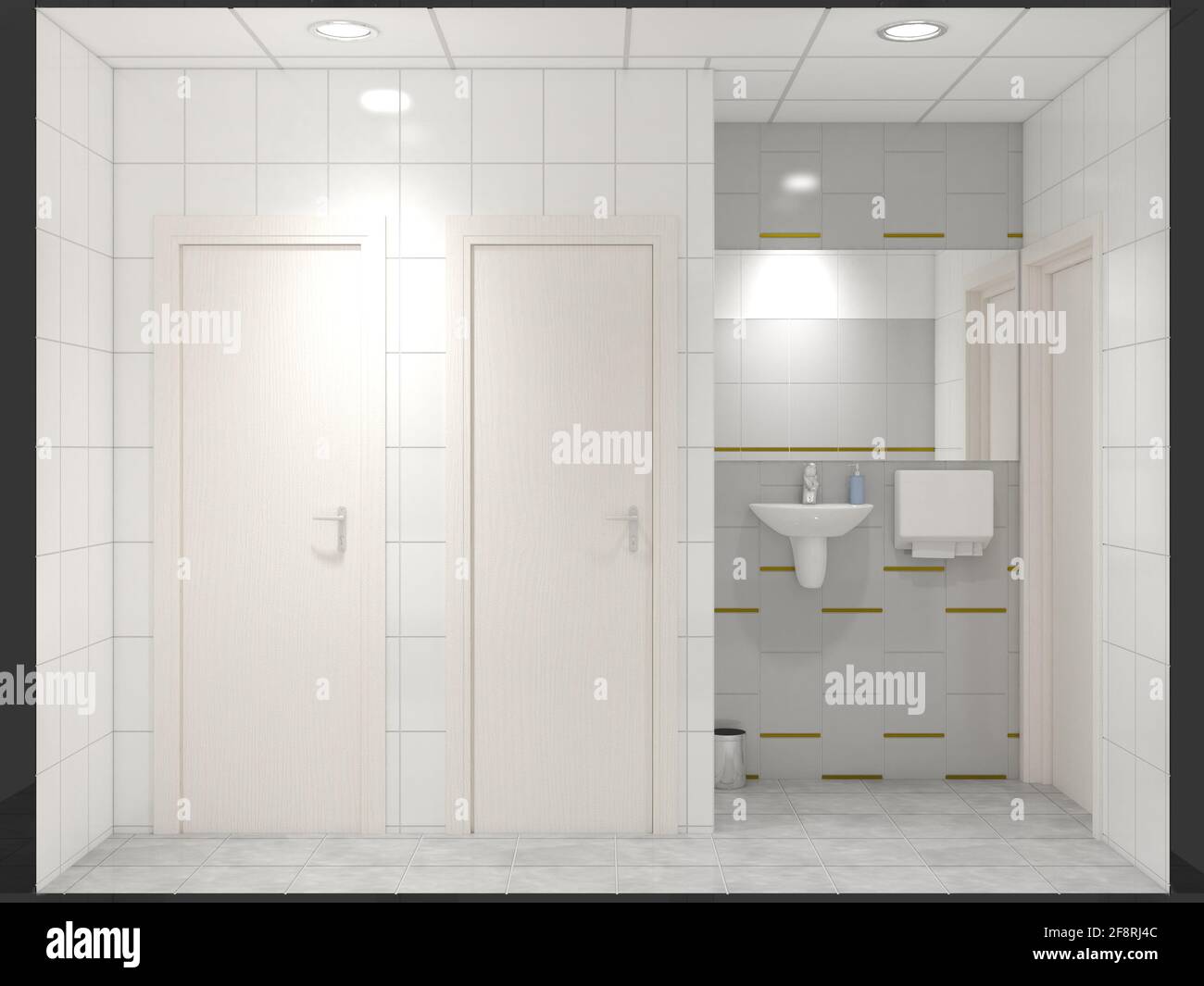 restroom, interior visualization, 3D illustration Stock Photo - Alamy