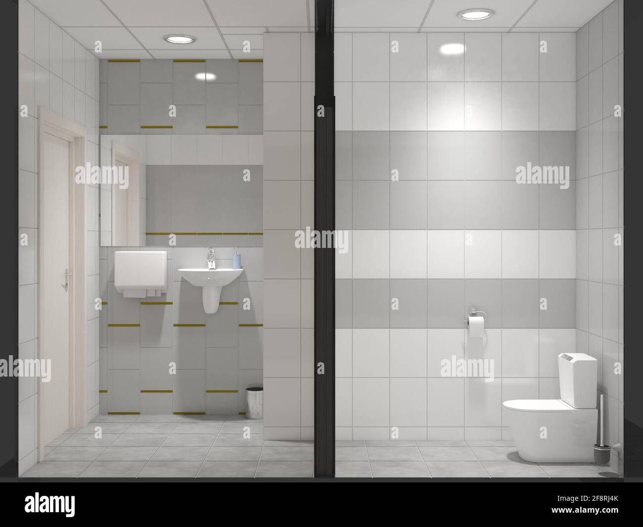 restroom, interior visualization, 3D illustration Stock Photo - Alamy