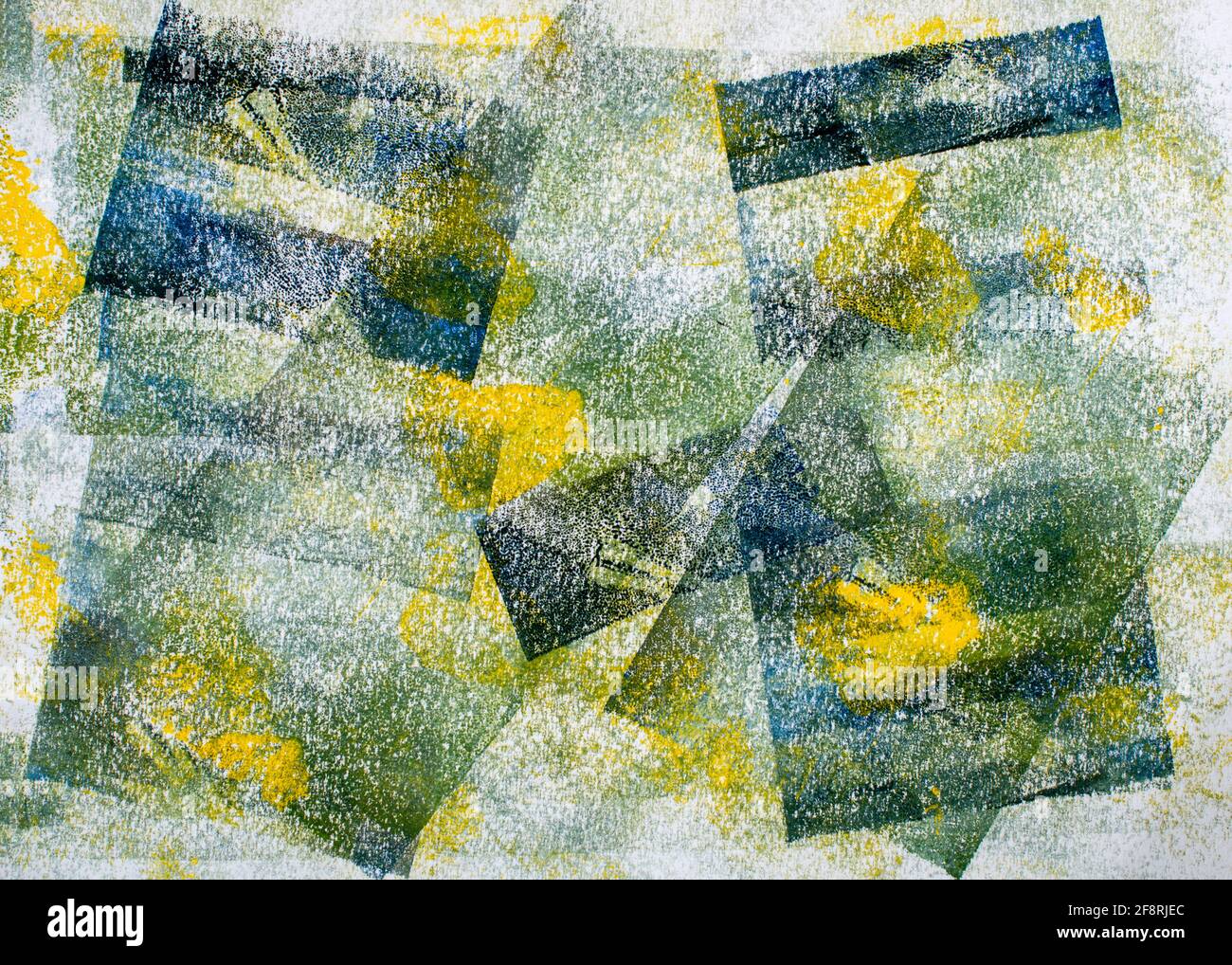 Abstract green and yellow background. Acrylic Monotype template. Paper ...