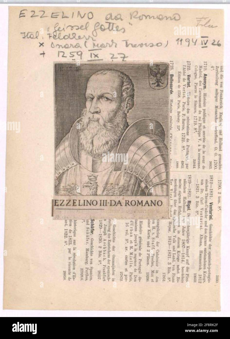 Ezzelino da Romano 1651/1750 Stock Photo - Alamy