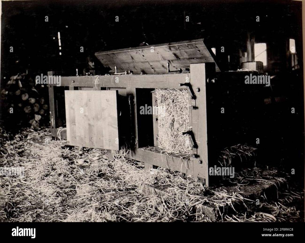Woodwoll press box, technical labor department in Kragla Stock Photo ...