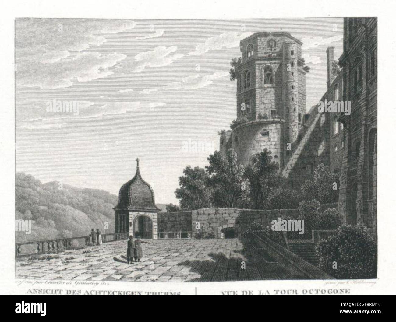 View of the octagonal thumbous in the Heidelberg Castle of the gallery ...