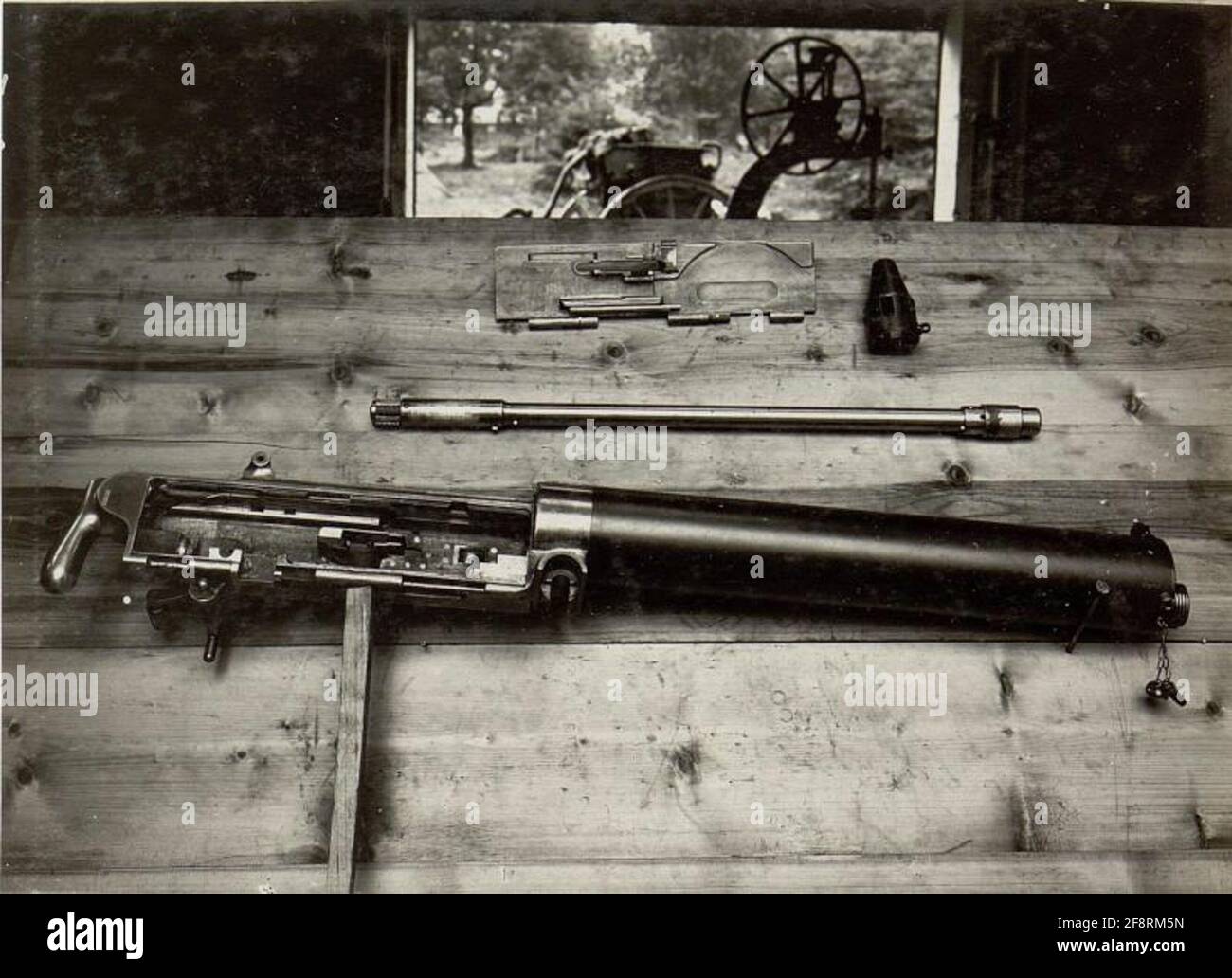 Conquered components of Italian machine rifles, taken in November 1915 ...