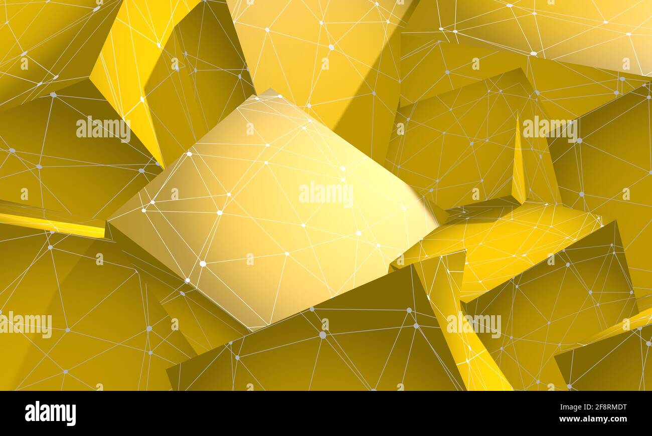 Chaotic geometry shapes textured by lines and dots pattern. Abstract ...