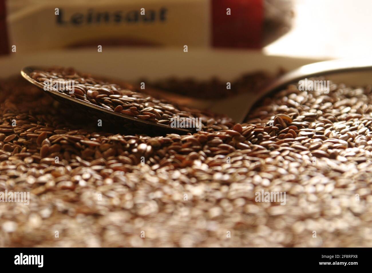 flax seed with spoon Stock Photo - Alamy