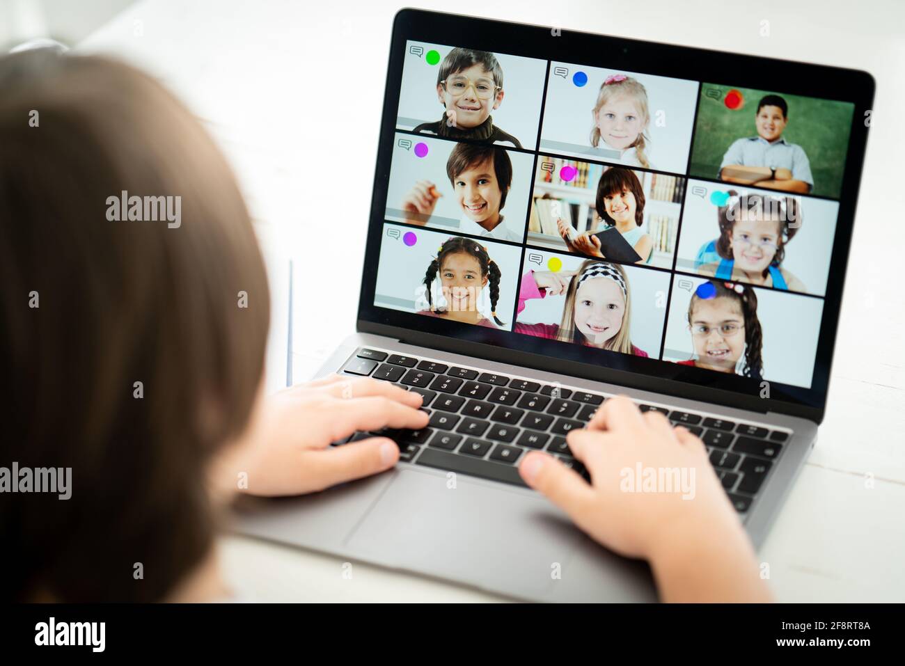 Little boy having online school distance learning class Stock Photo - Alamy