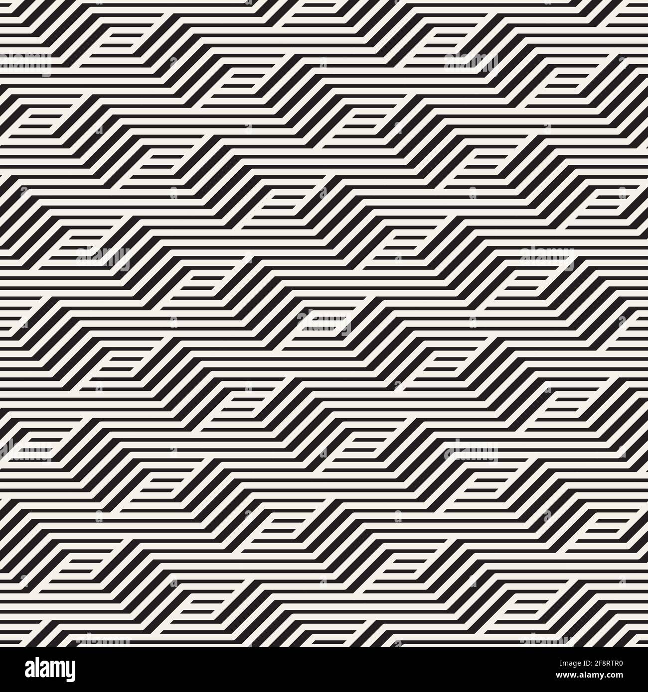 Vector seamless pattern. Repeating abstract background. Black and white geometric design. Modern ...