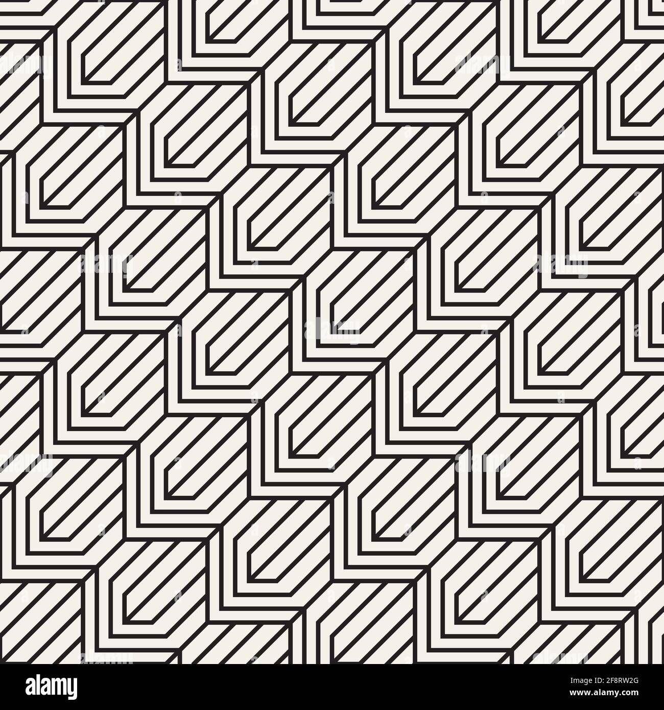Vector seamless pattern. Repeating abstract background. Black and white geometric design. Modern ...