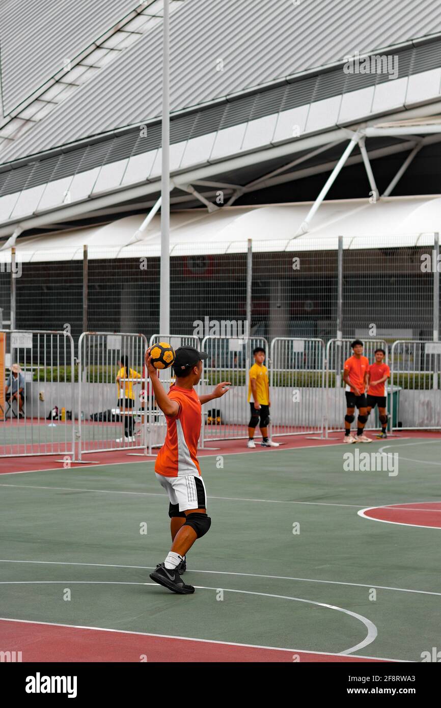 SINGAPORE, SINGAPORE - Mar 20, 2021: A school boys' tchoukball team ...