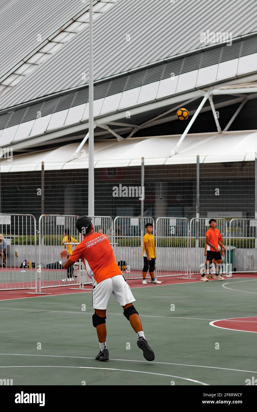 SINGAPORE, SINGAPORE - Mar 20, 2021: A school boys' tchoukball team ...