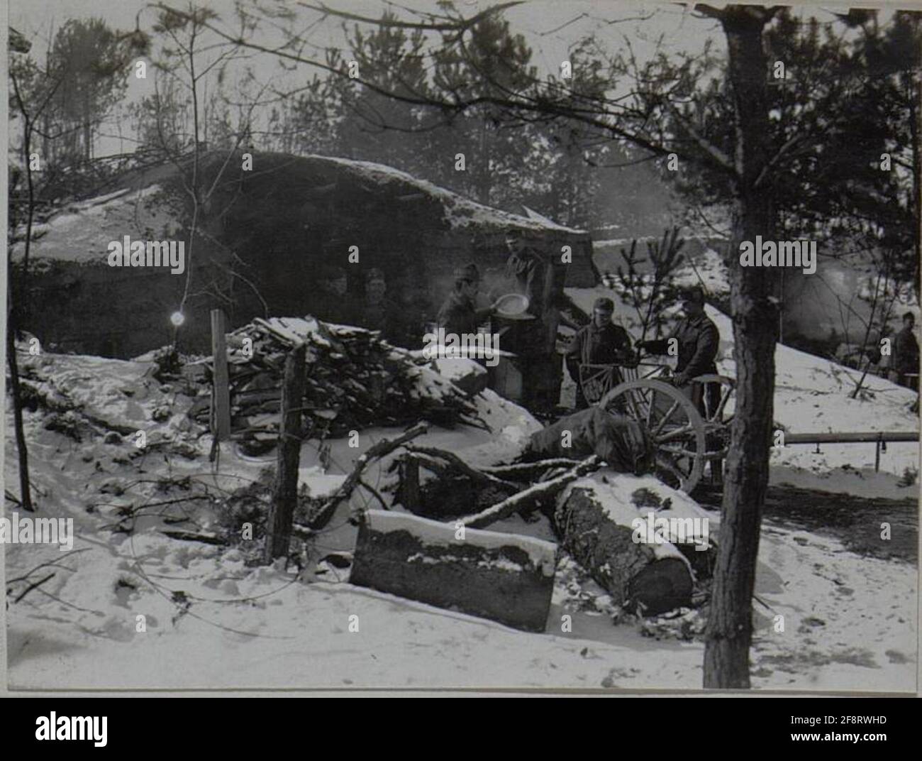Built-in kitchen of the battle train by Landwehrinfanterieregiment 1 ...