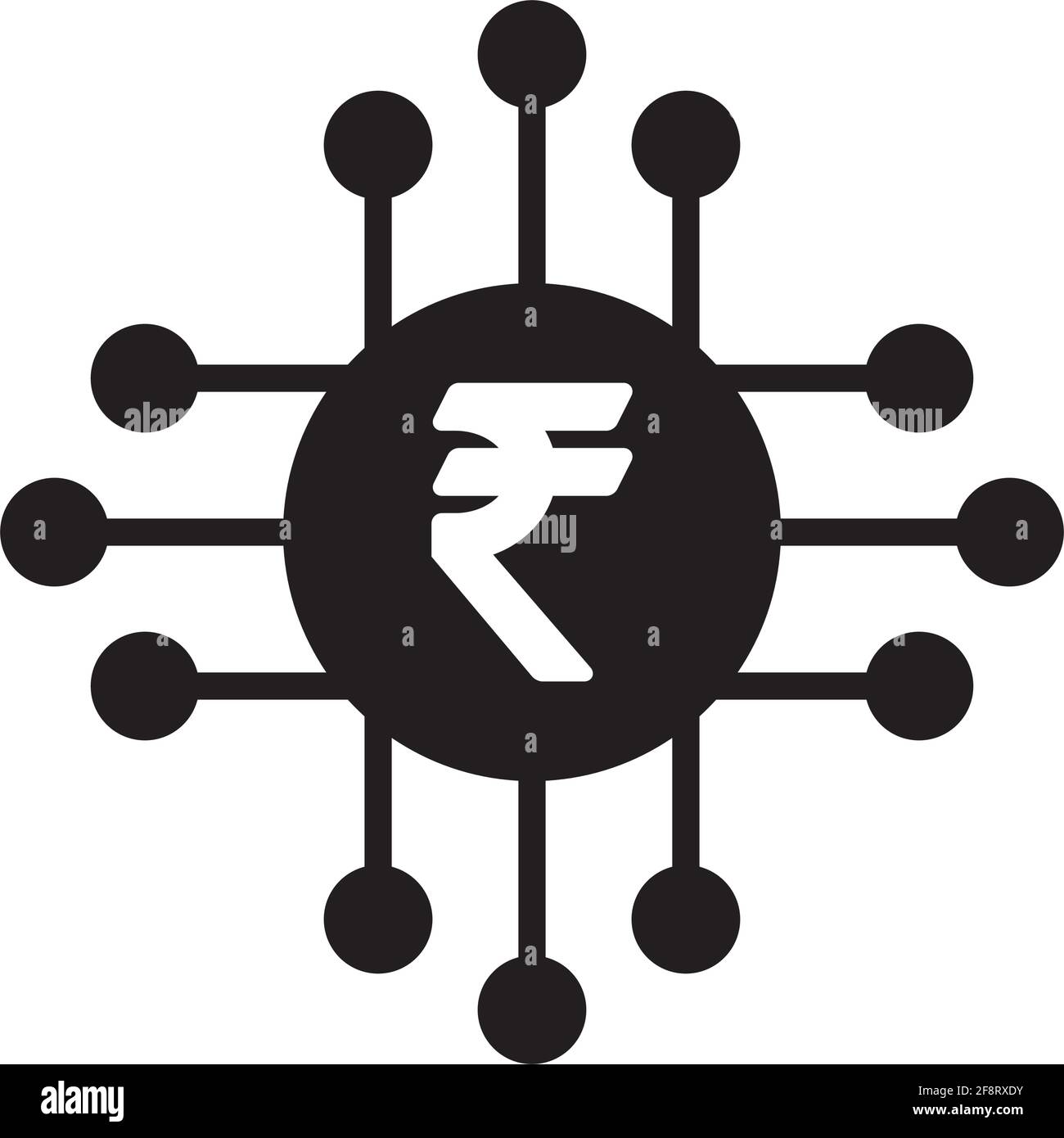 Digital rupee sign icon vector currency symbol for digital transactions ...