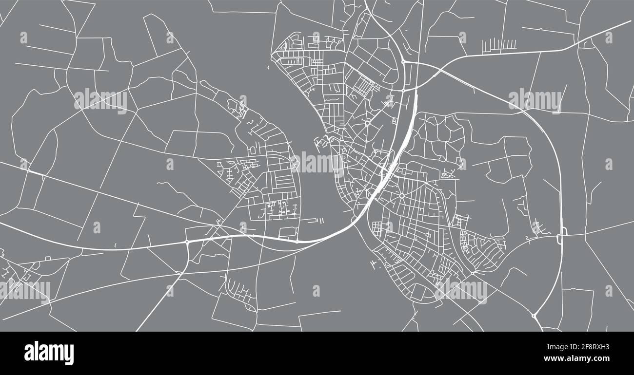 Urban vector city map of Nykobing falster, Denmark Stock Vector Image ...