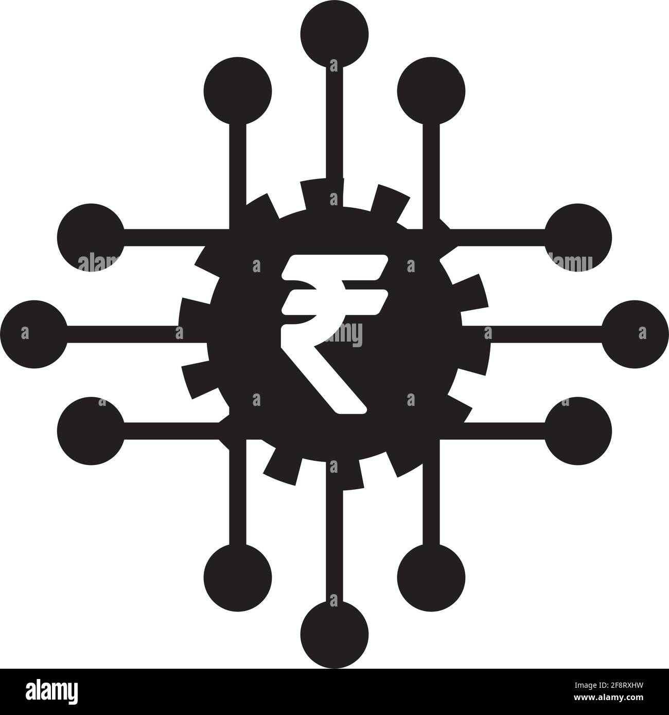 Digital rupee sign icon vector currency symbol for digital transactions ...