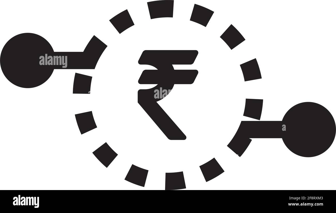 Digital rupee currency icon vector symbol and sign for digital ...